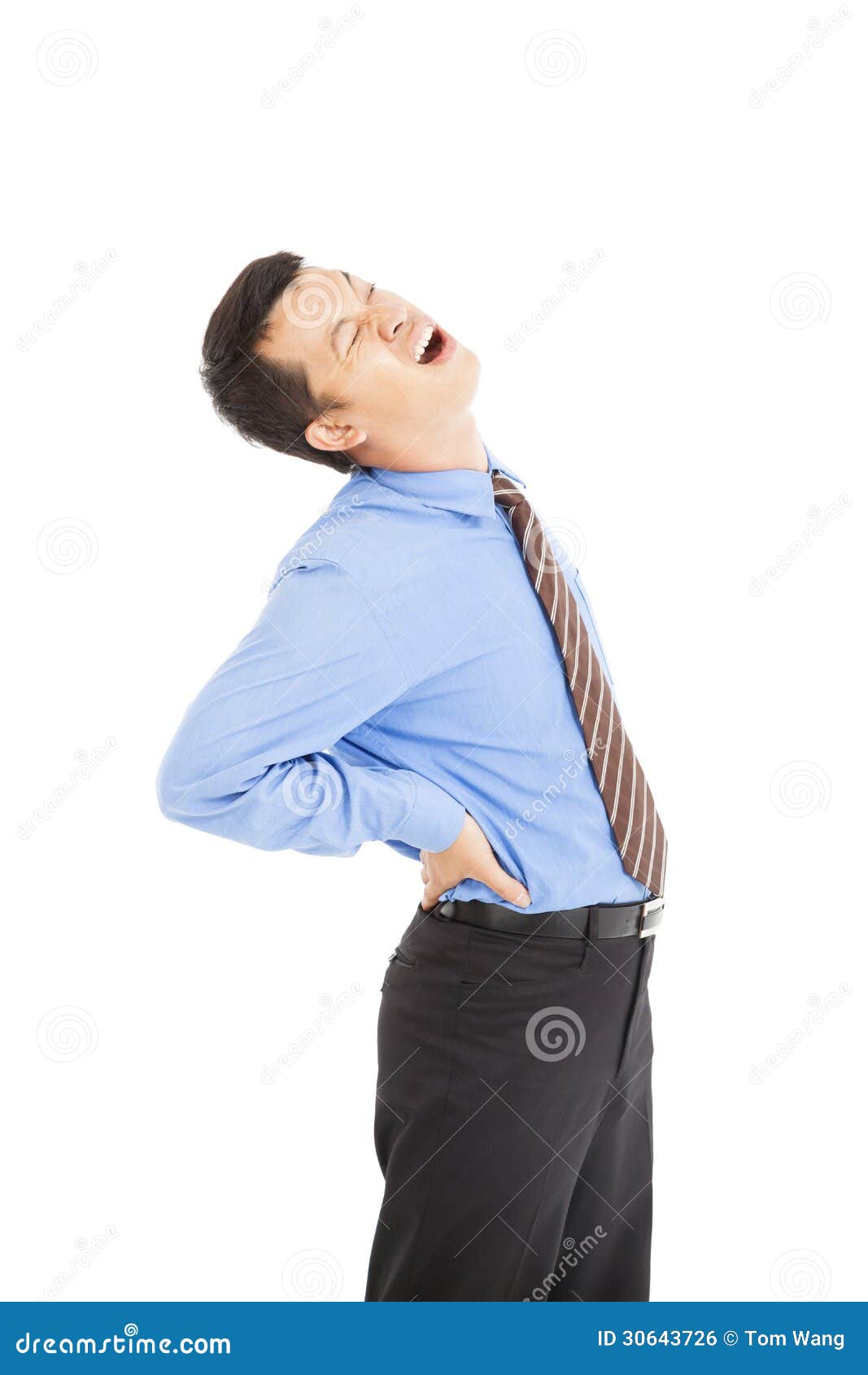 Young Business Man with Backache Stock Photo - Image of body, cramp ...