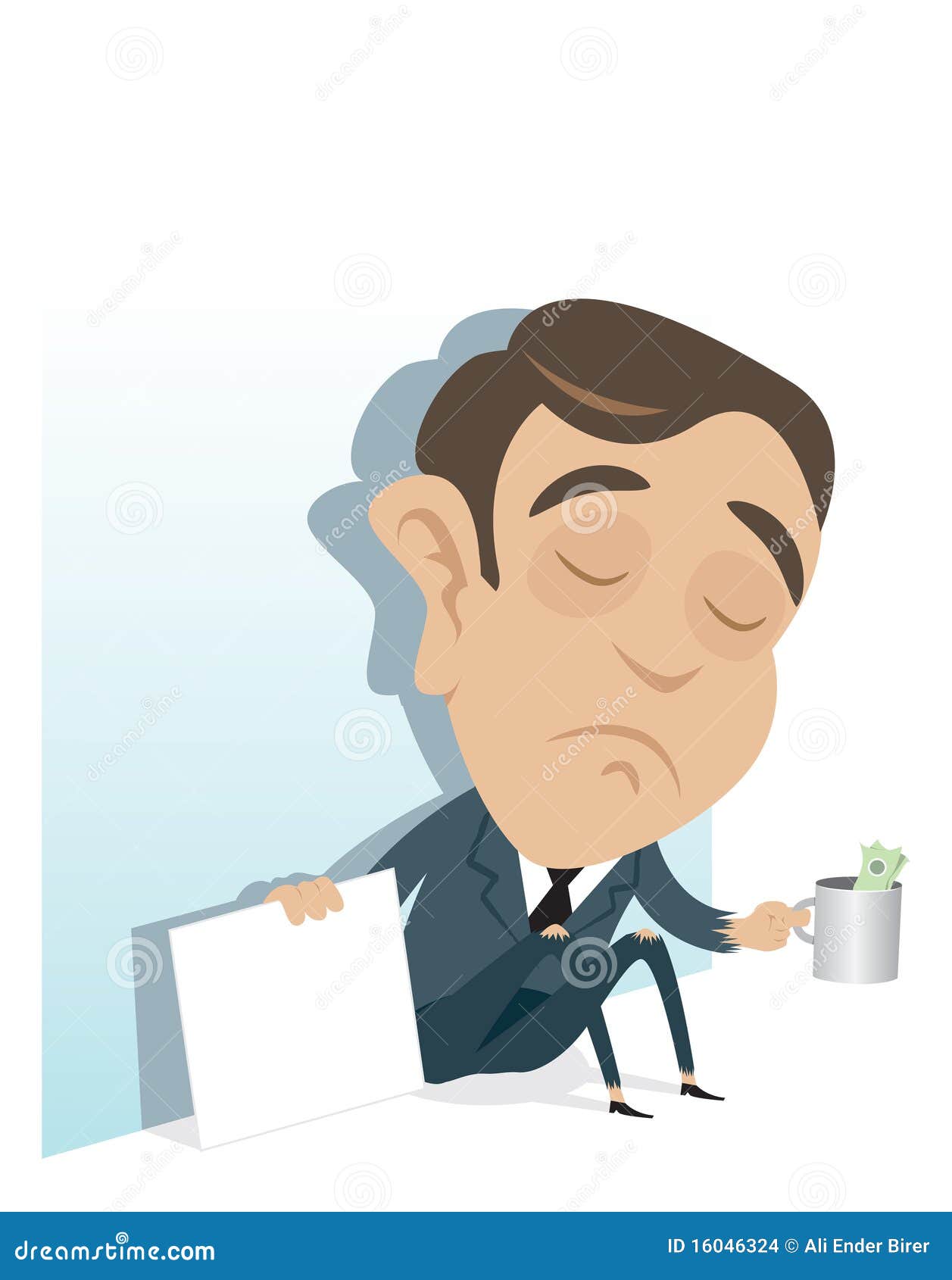 Young Business Man Begging stock vector. Illustration of donation ...