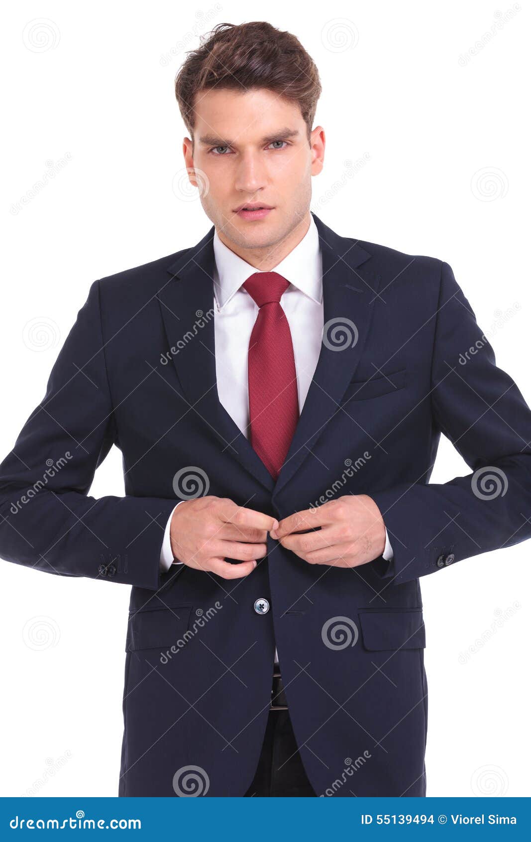 Young Business Man Closing His Jacket Stock Photo - Image of person ...