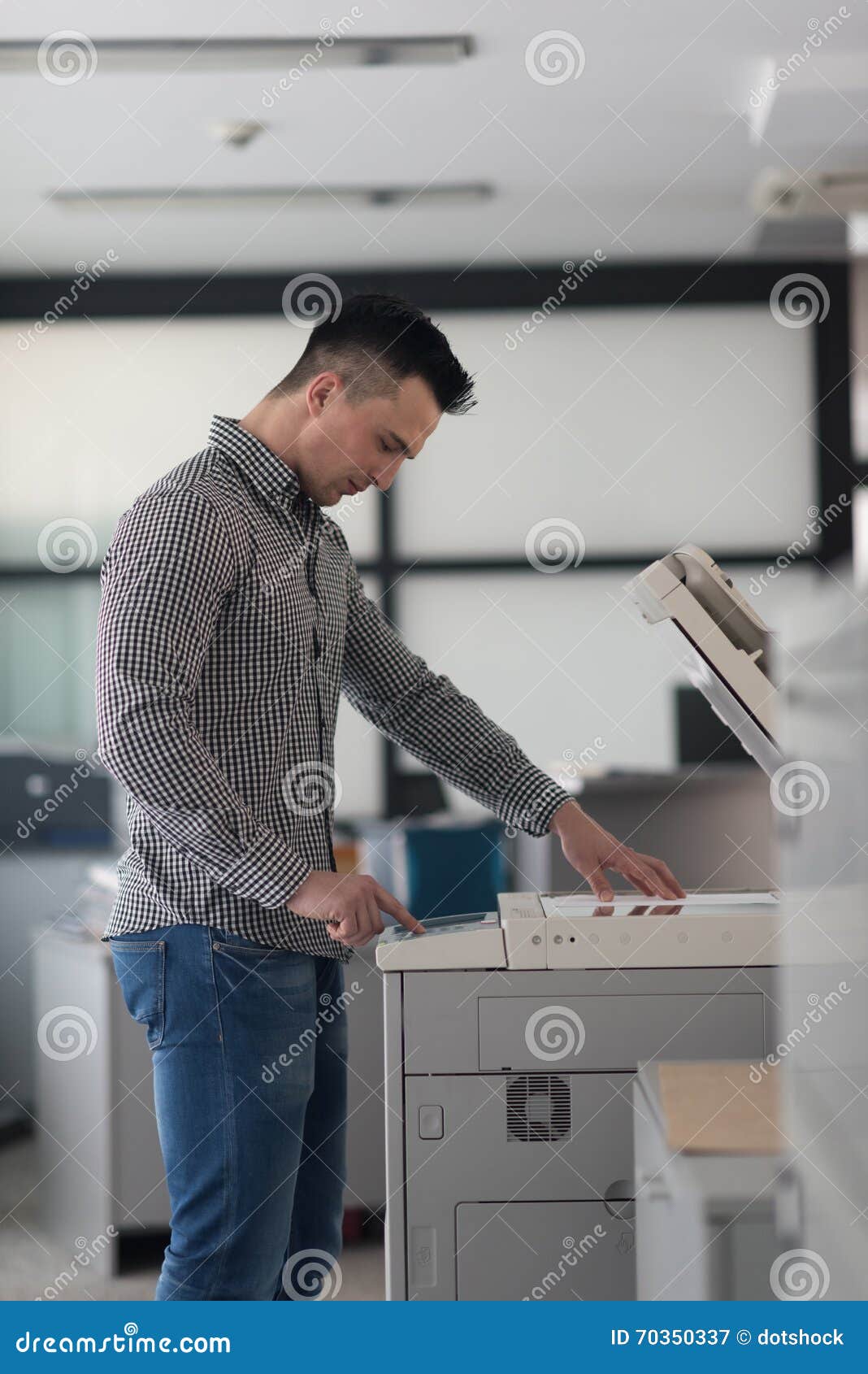 Young Business Man Copy Documents Stock Image - Image of photocopier ...