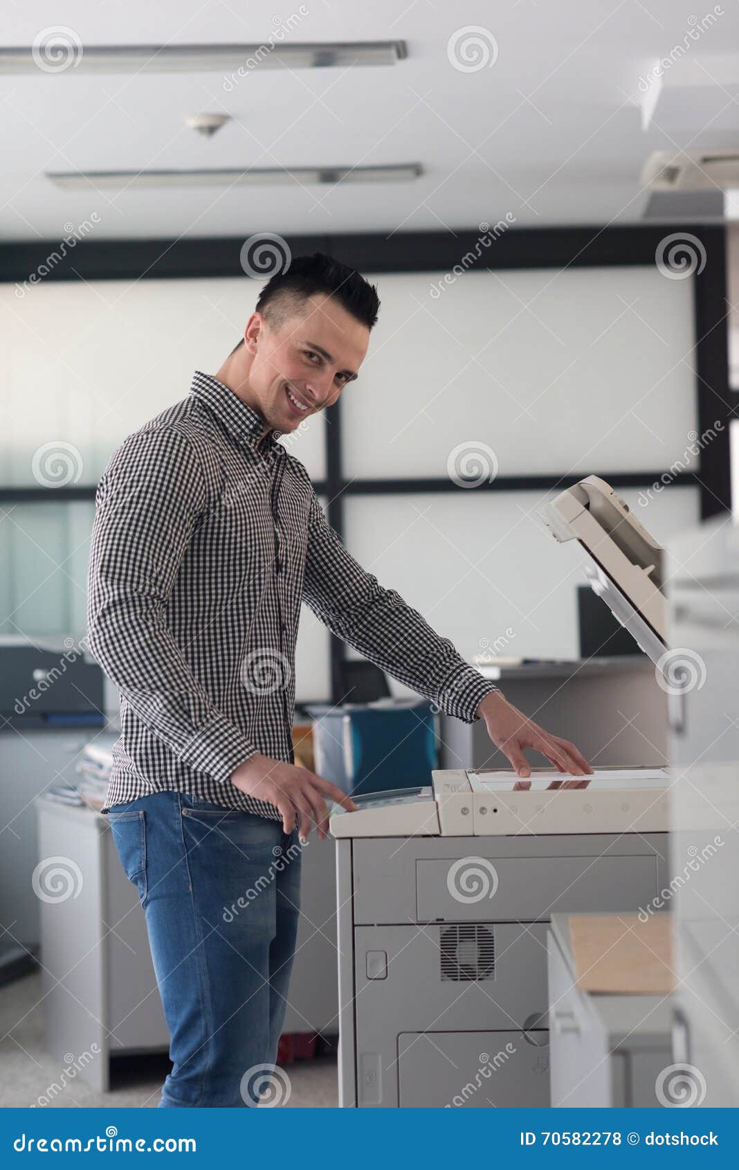 Young Business Man Copy Documents Stock Photo - Image of modern ...