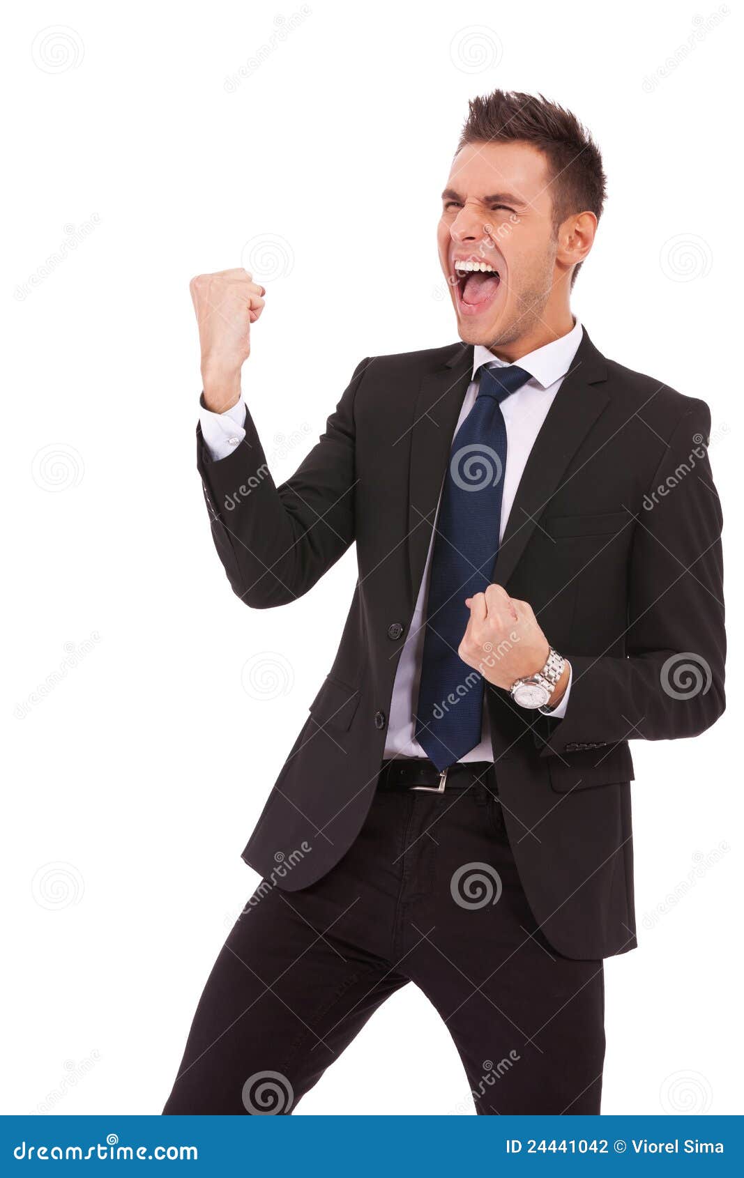 Young Business Man Enjoying Success Stock Photo - Image of executive ...