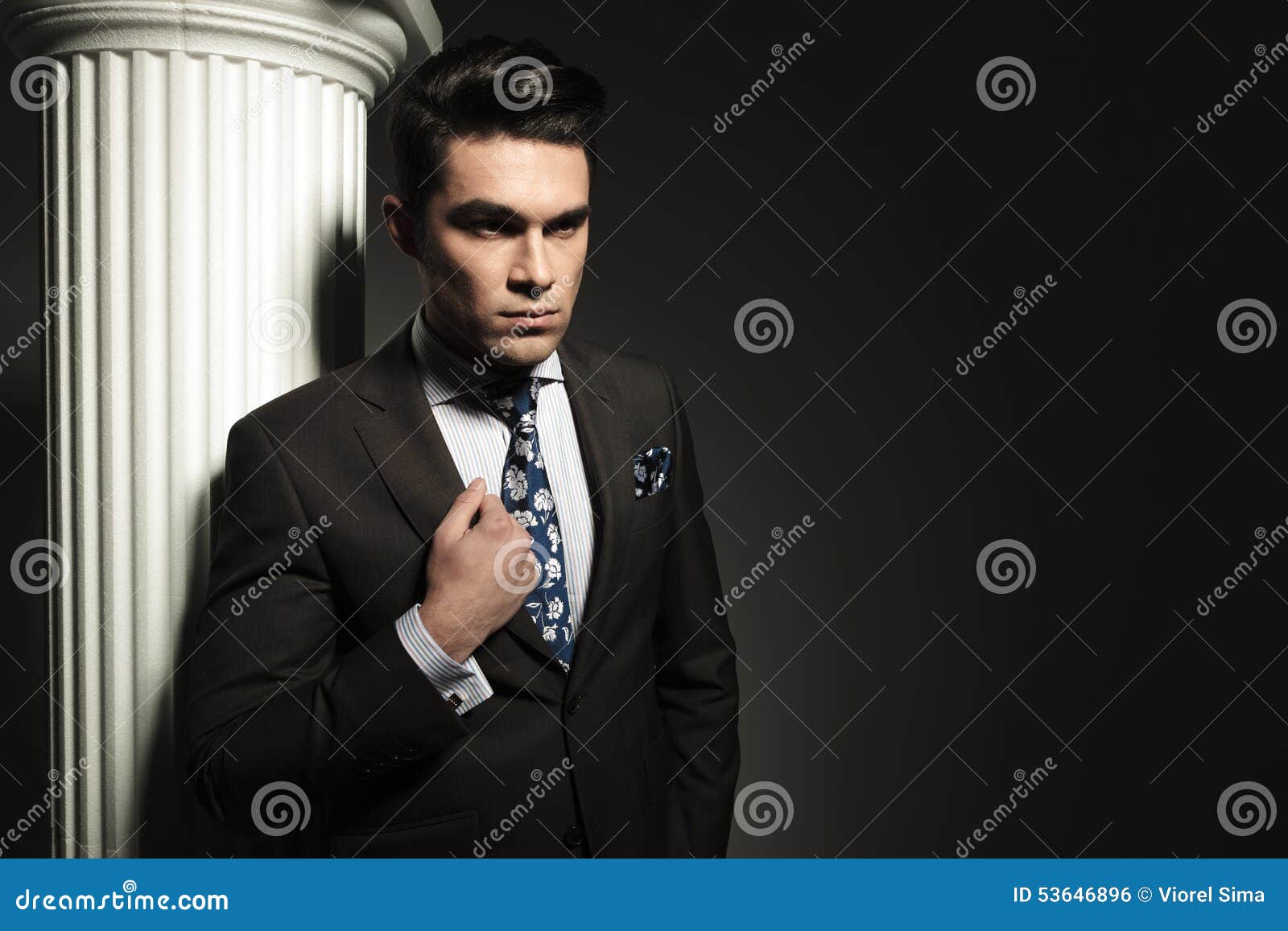 Young Business Man Fixing His Collar Stock Photo - Image of person ...