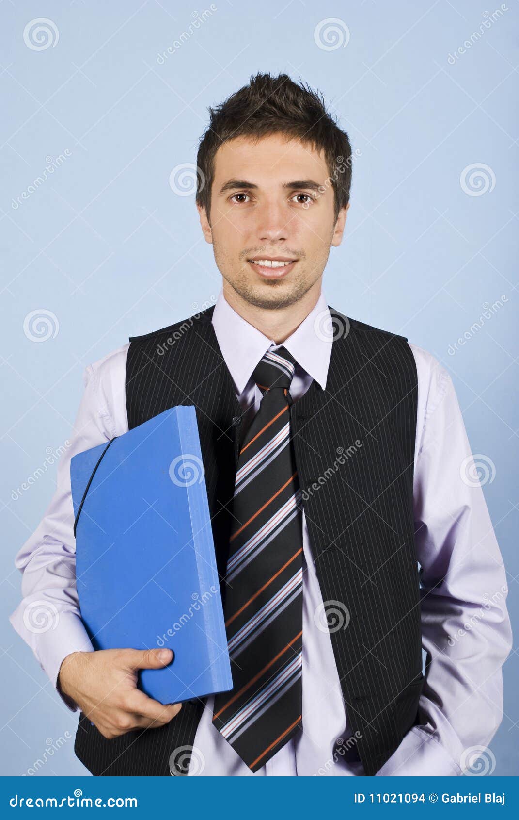 Young Business Man with Folder Stock Photo - Image of paper, business ...