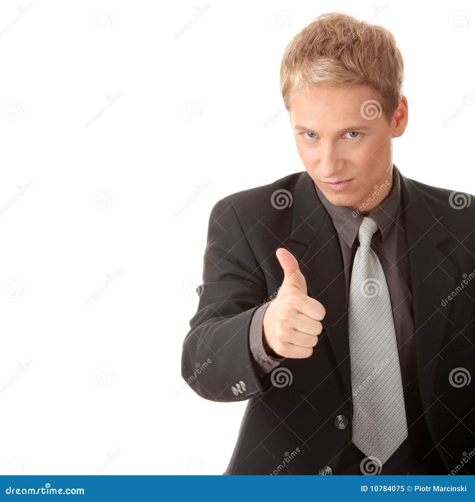 Young Business Man Going Thumb Up Stock Image - Image of portrait ...