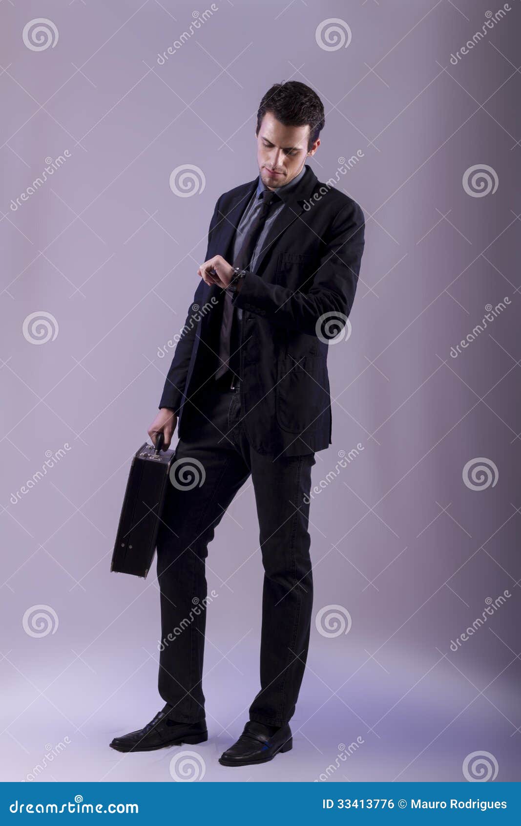 Young business man on grey stock photo. Image of caucasian - 33413776