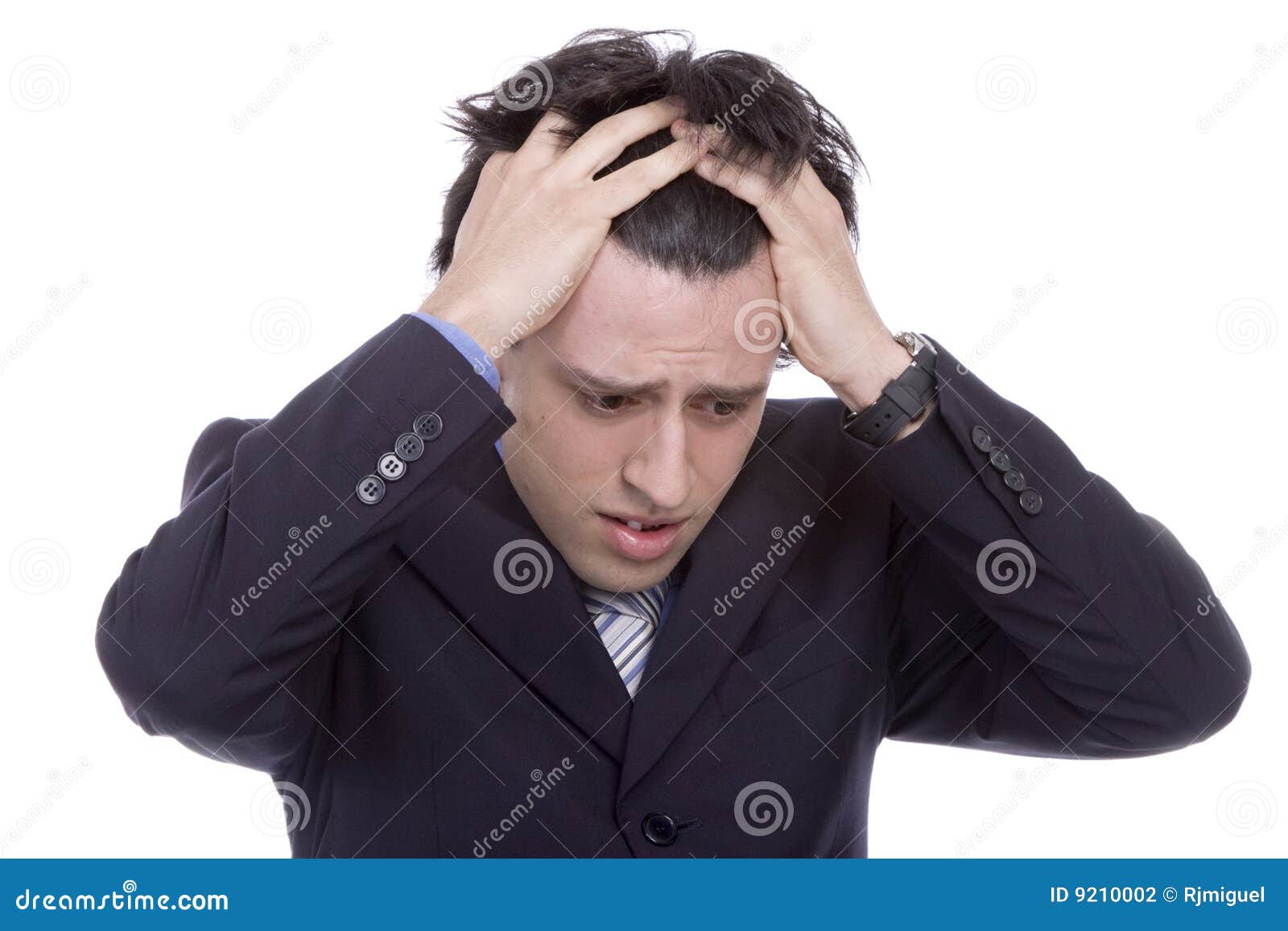 Young Business Man with a Headache Stock Photo - Image of manager ...