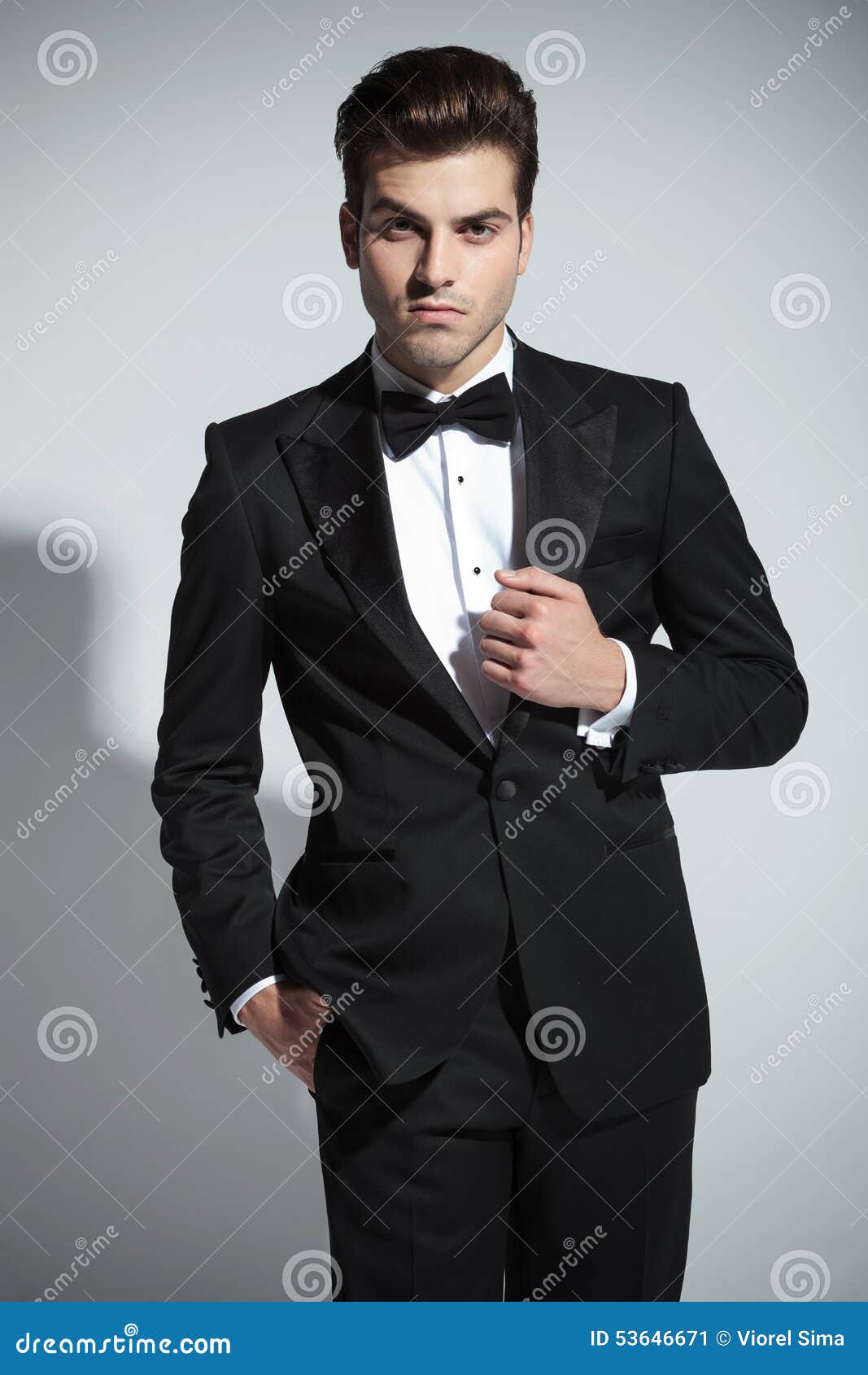 Young Business Man Holding His Collar Stock Image - Image of hair ...