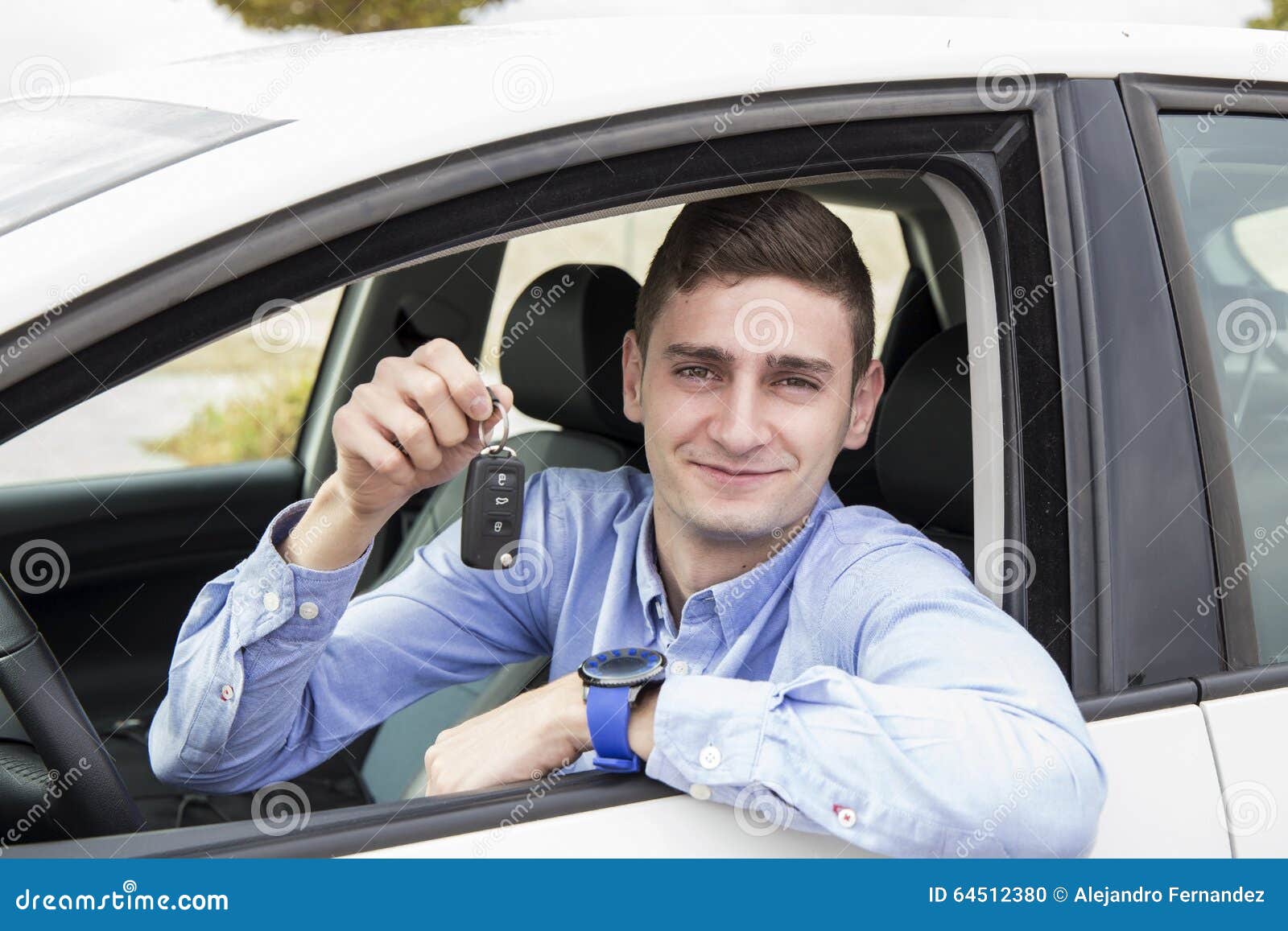 Young Business Man Holding Keys of His Car Stock Photo - Image of ...