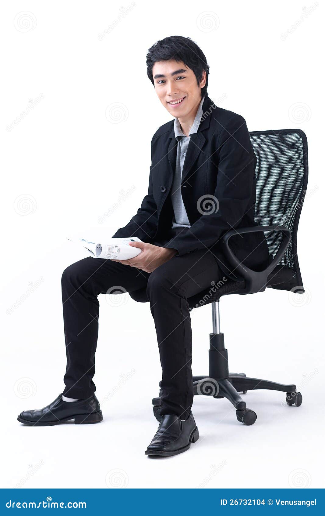 Young Business Man Holding a Magazine Stock Photo - Image of asian ...