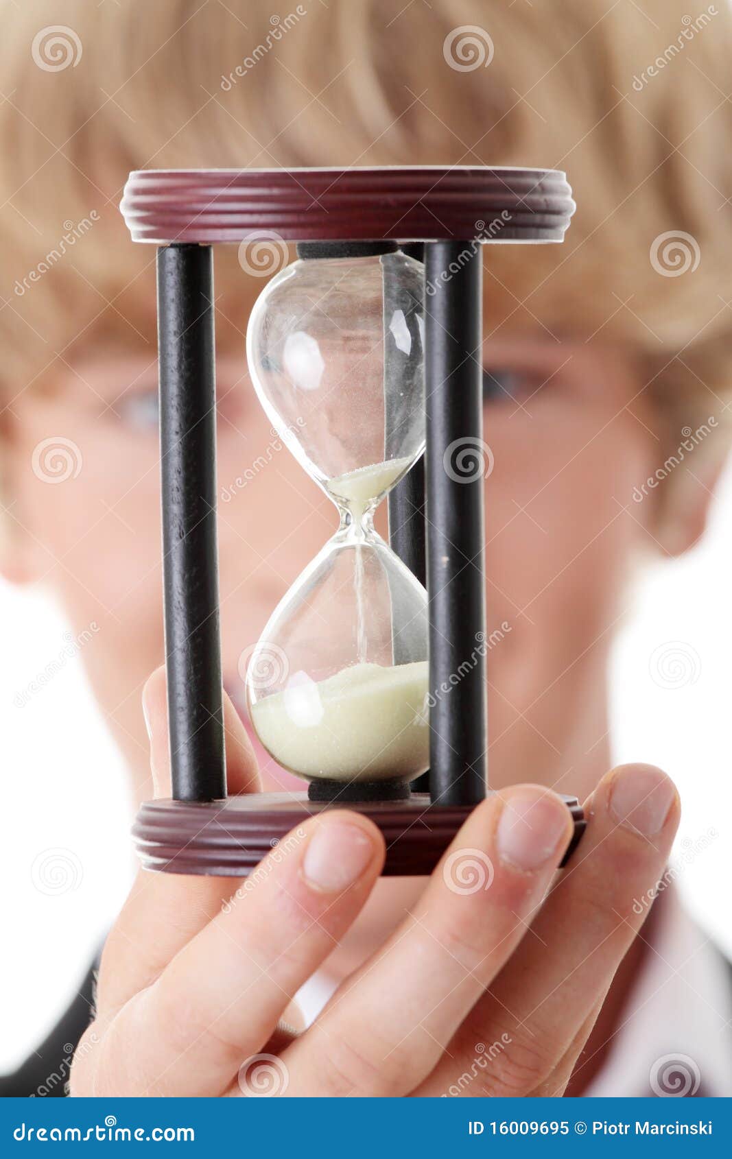 Young Business Man with Hourglass Stock Image - Image of dead, give ...