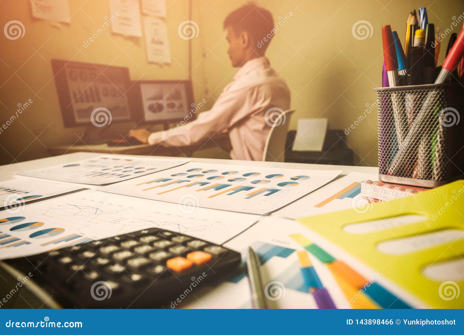 Young Business Man Manager, Work Alone in the Office Stock Photo ...