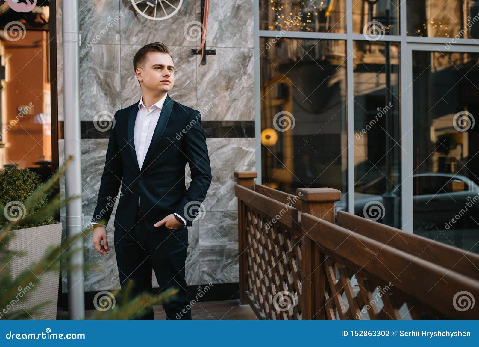 Young Business Man Near of Modern Building Stock Photo - Image of young ...