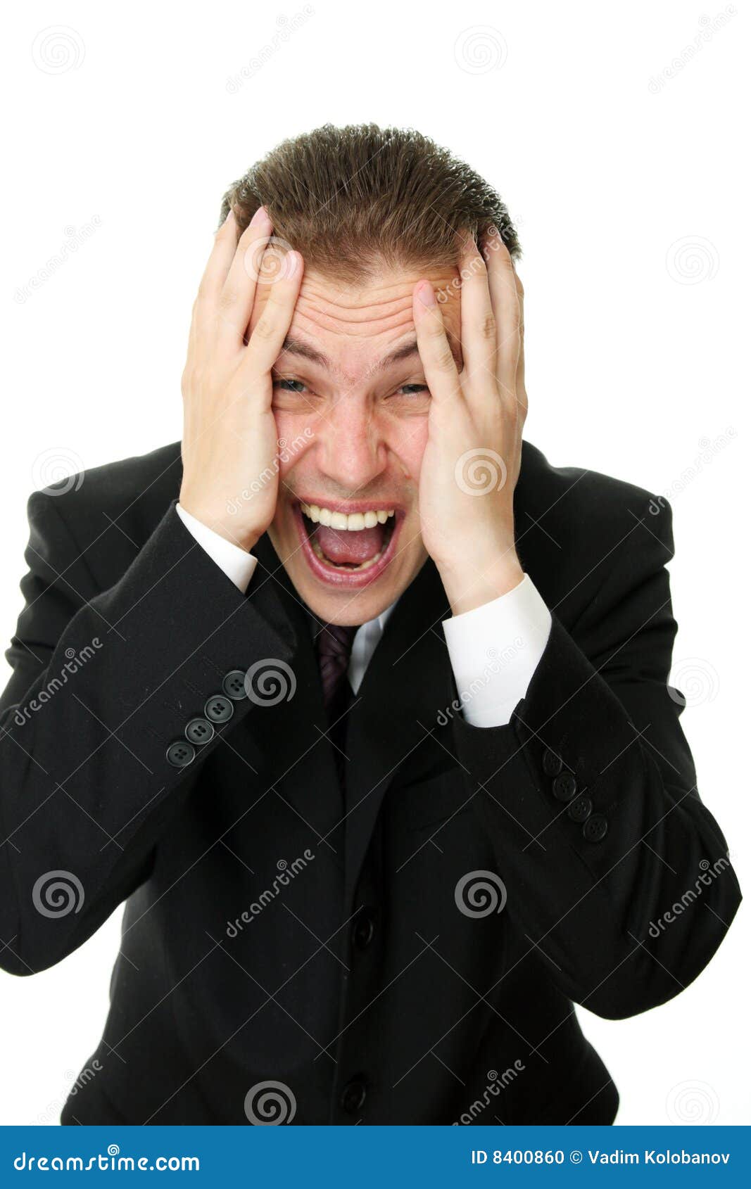 Young Business Man in Panic Stock Photo - Image of businessman ...
