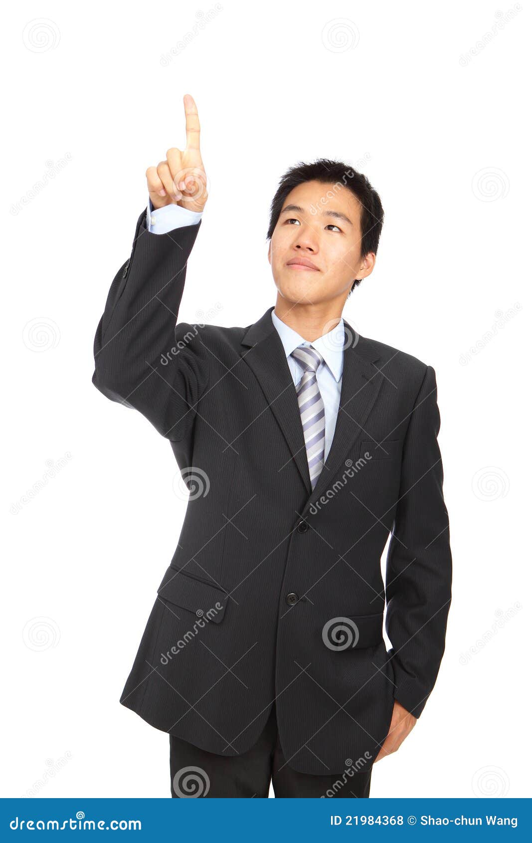 Young Business Man Point Some Thing Stock Photo - Image of asia ...