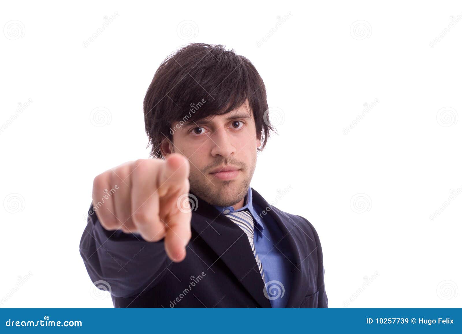 Young Business Man Pointing Forward Stock Image - Image of decision ...