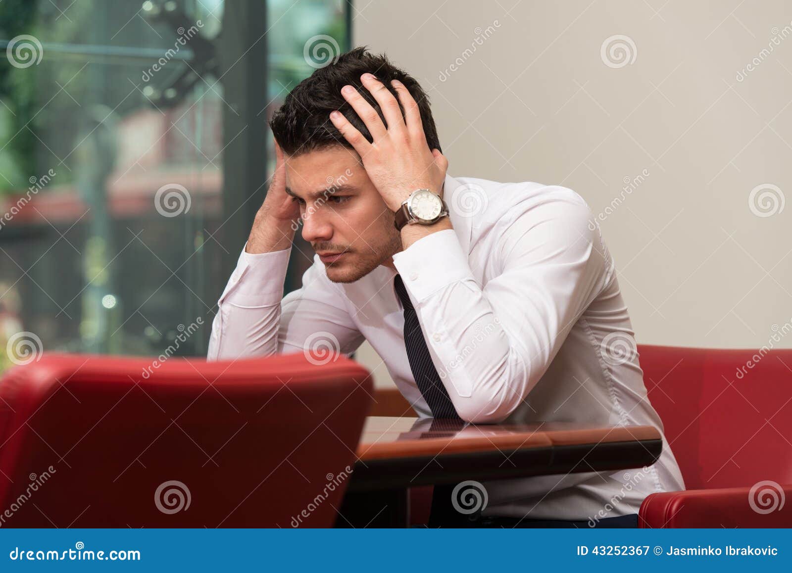 Young Business Man with Problems in the Office Stock Image - Image of ...