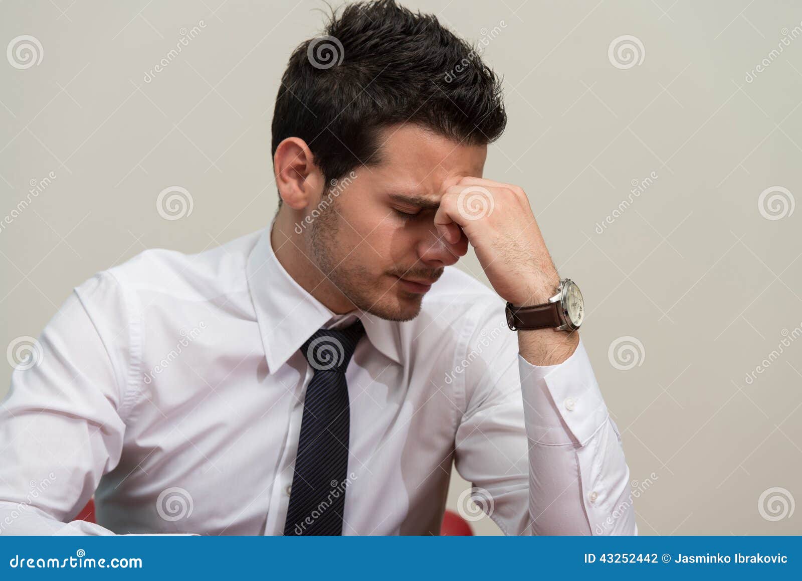 Young Business Man with Problems in the Office Stock Photo - Image of ...