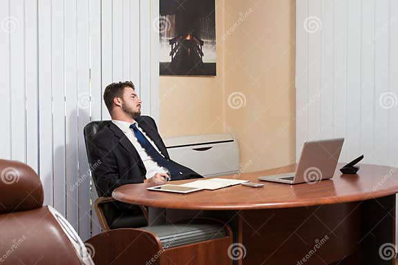 Young Business Man with Problems in the Office Stock Image - Image of ...