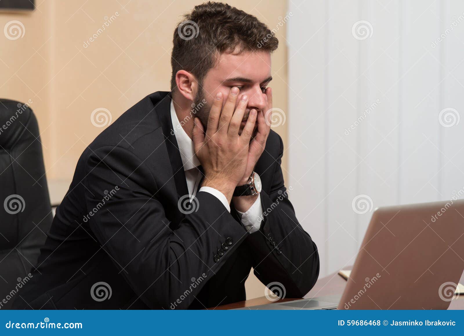 Young Business Man with Problems in the Office Stock Photo - Image of ...