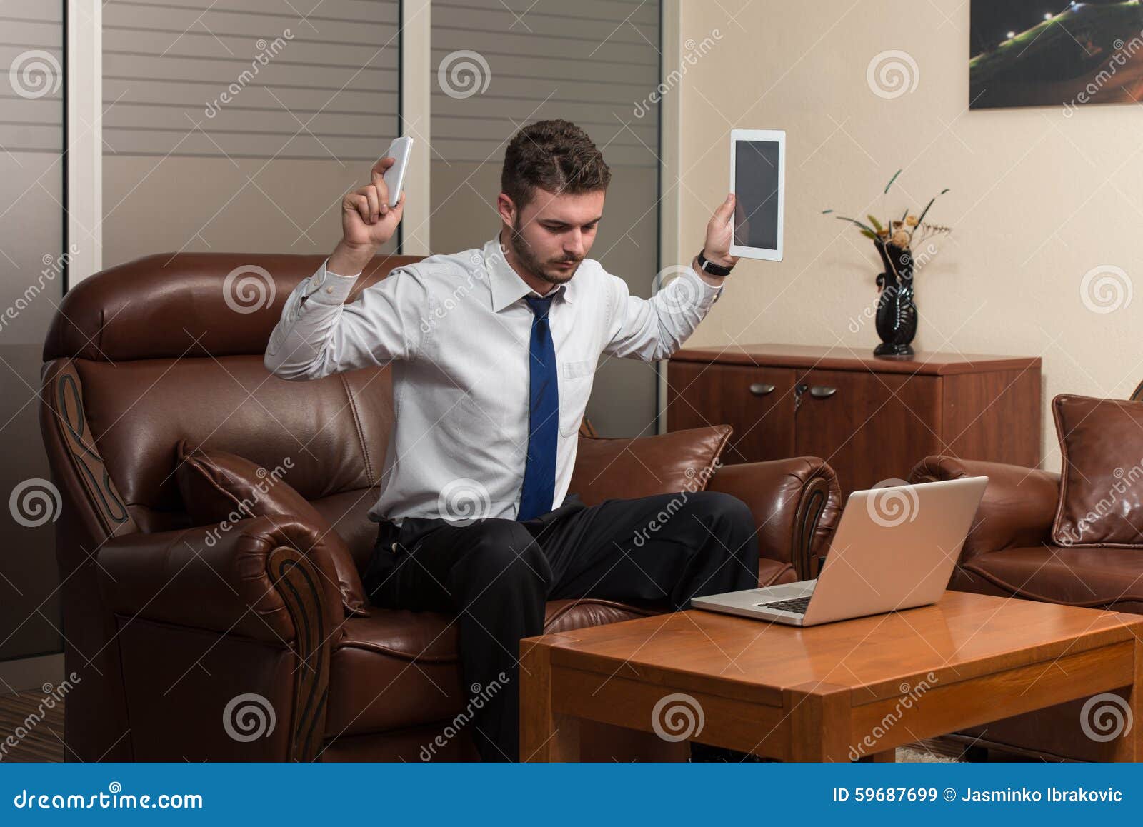 Young Business Man with Problems in the Office Stock Image - Image of ...