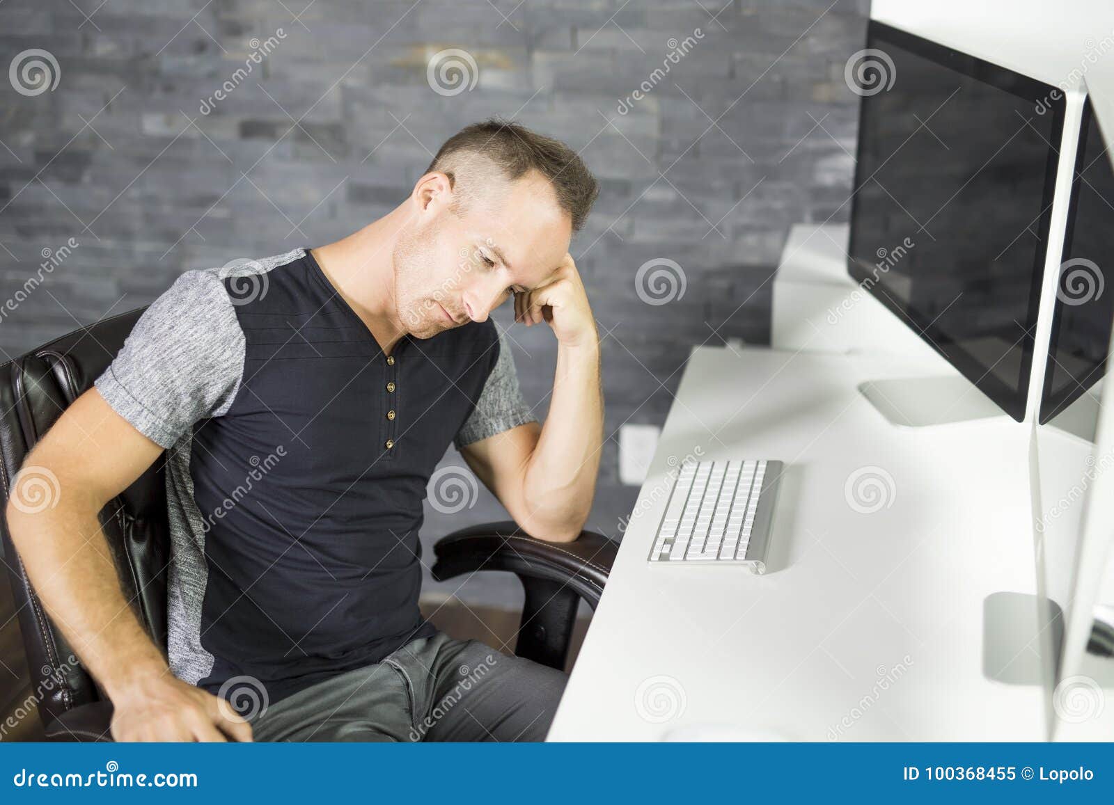 Young Business Man with Problems and Stress in the Office Stock Image ...
