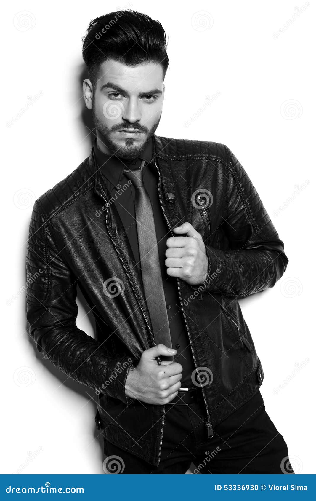 Young Business Man Pulling His Jacket Stock Photo - Image of male ...