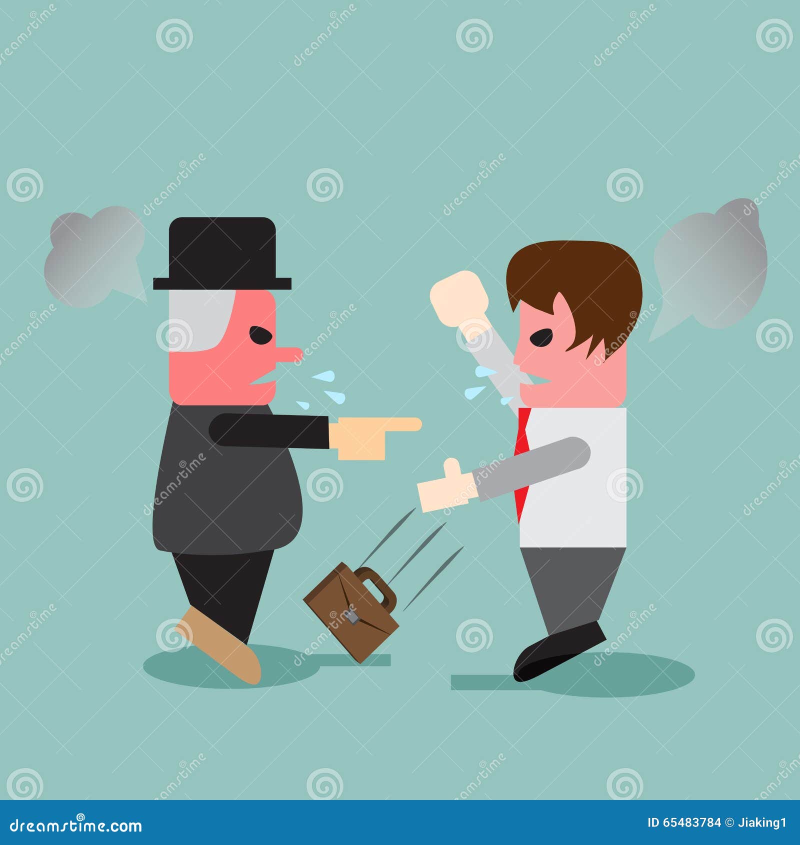 Young Business Man Quarrel with His Boss Stock Vector - Illustration of ...
