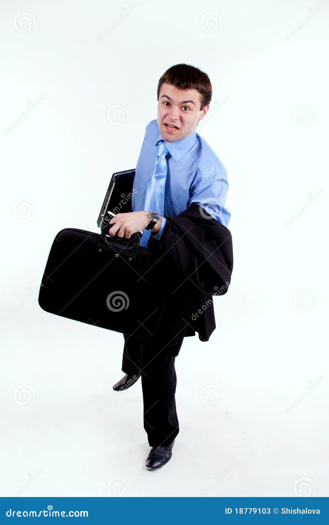 Young Business Man in Running Stock Image - Image of giving ...