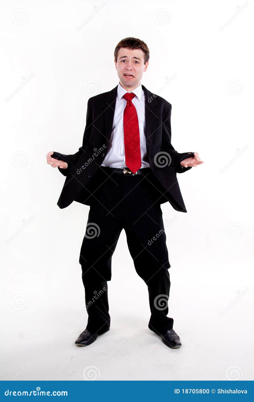 Young business man scared stock photo. Image of contact - 18705800