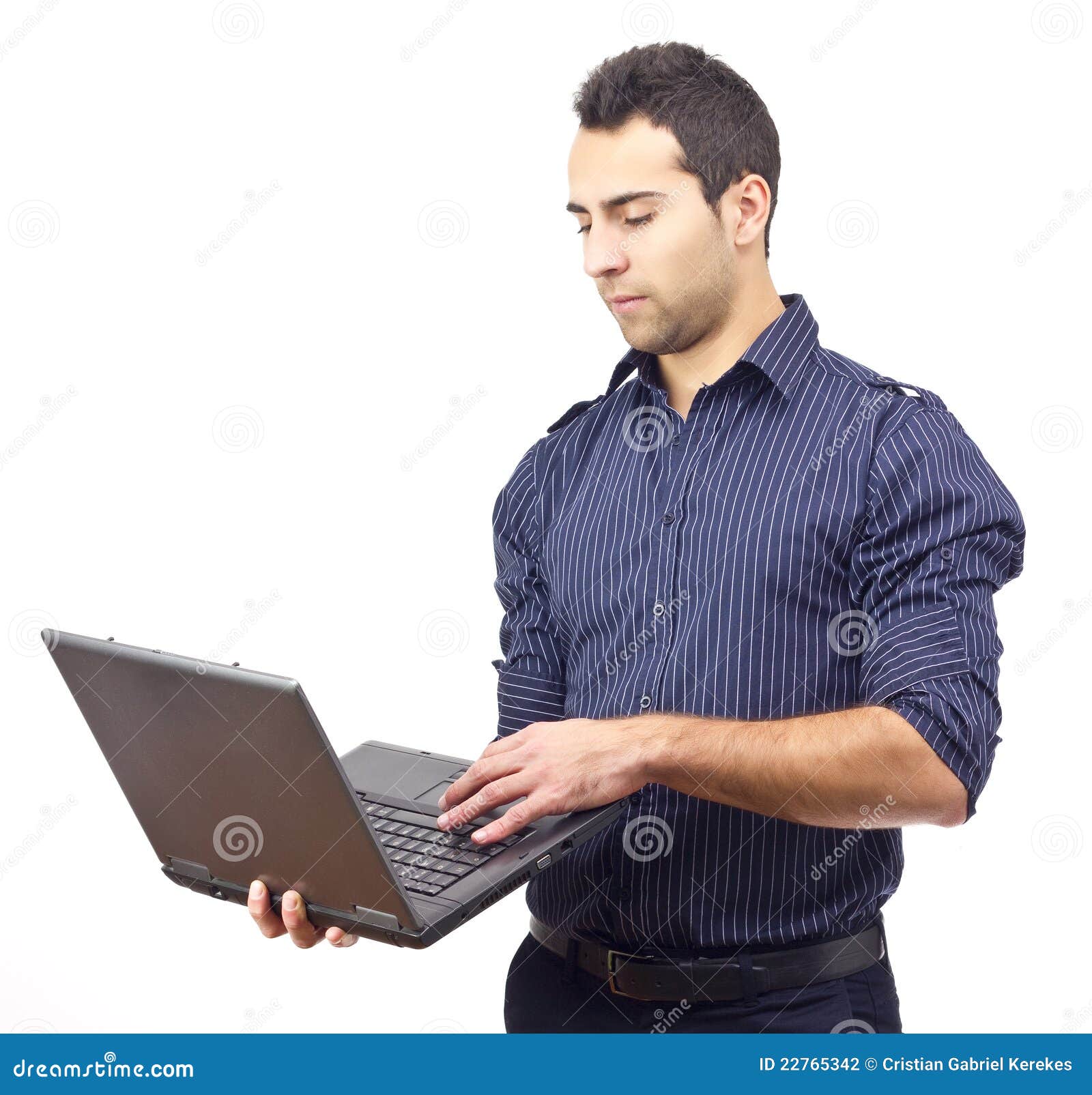 Young Business Man Searching the Web Stock Photo - Image of male ...