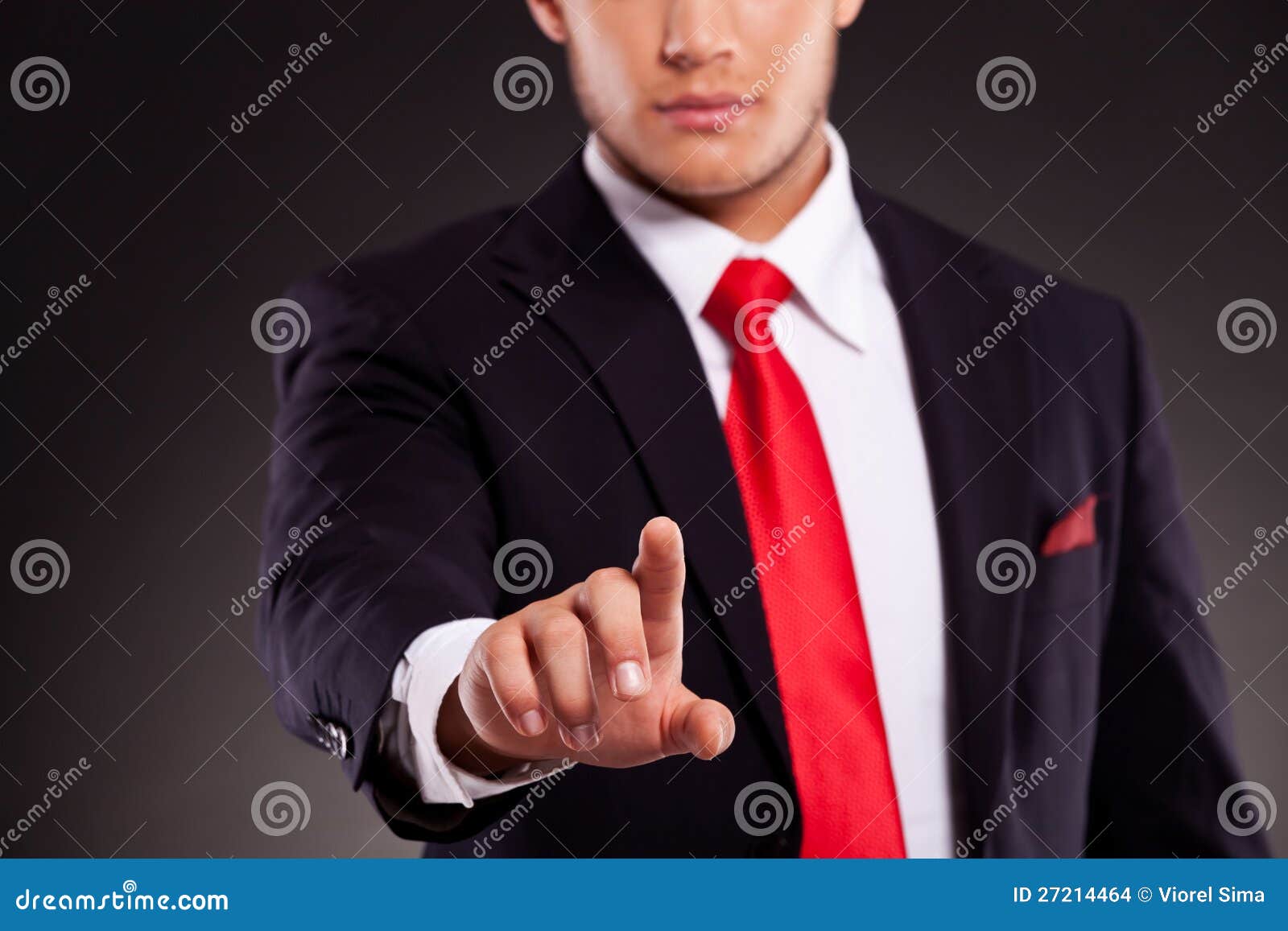 Young Business Man Selecting Something Stock Photo - Image of blank ...