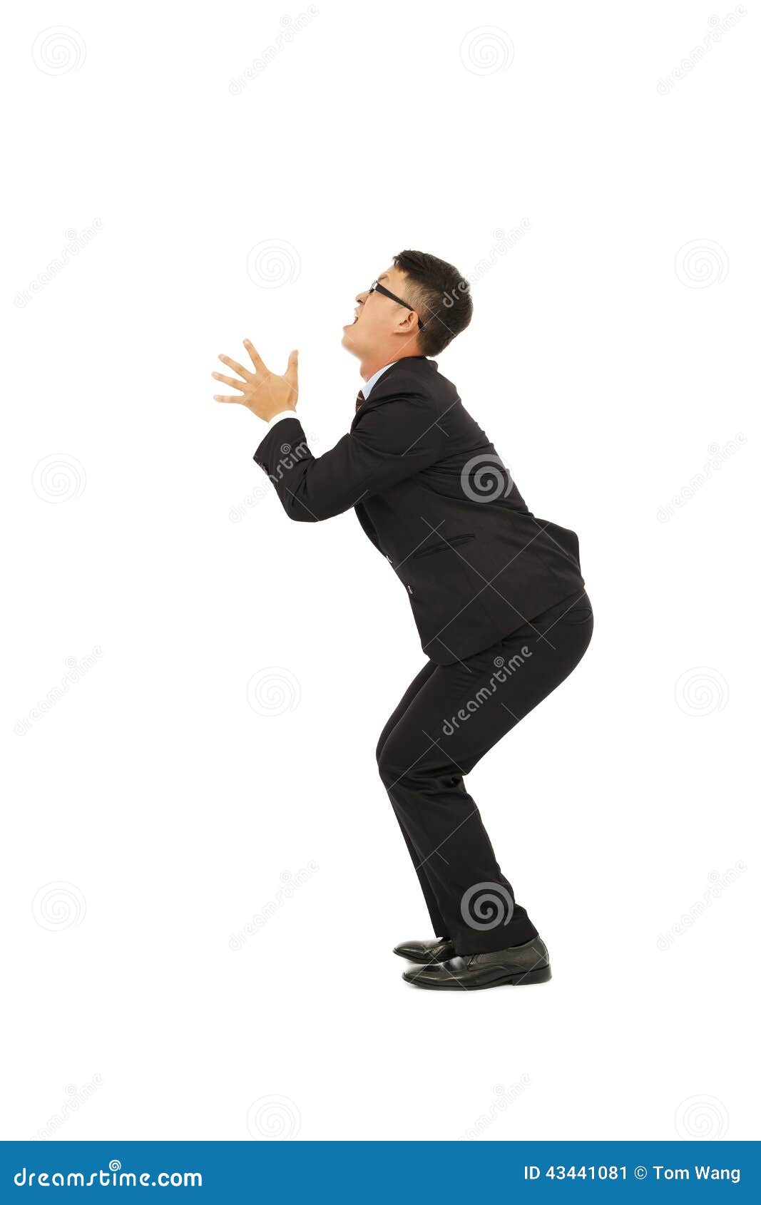 Young Business Man Standing a Funny Pose with White Background Stock ...