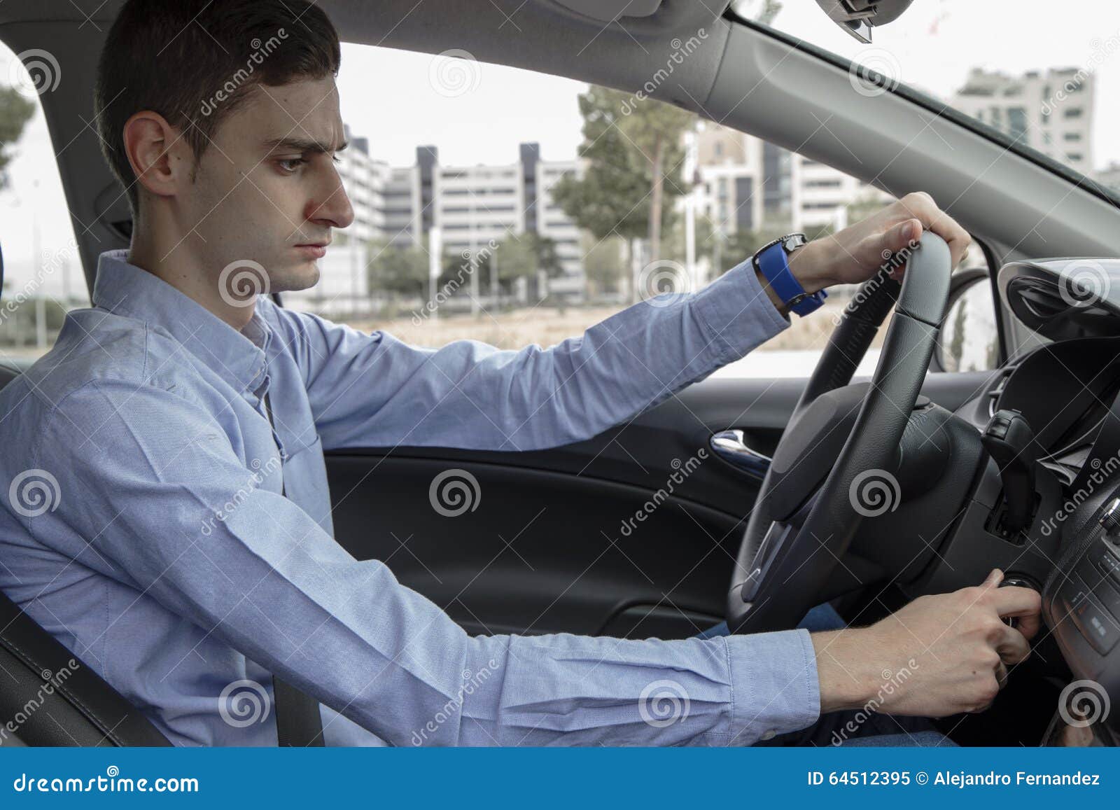 Young Business Man Starting Car Using Key Stock Image - Image of white ...
