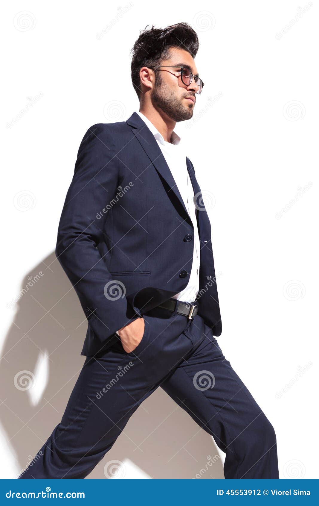 Young Business Man Stepping Forward Stock Photo - Image of person ...