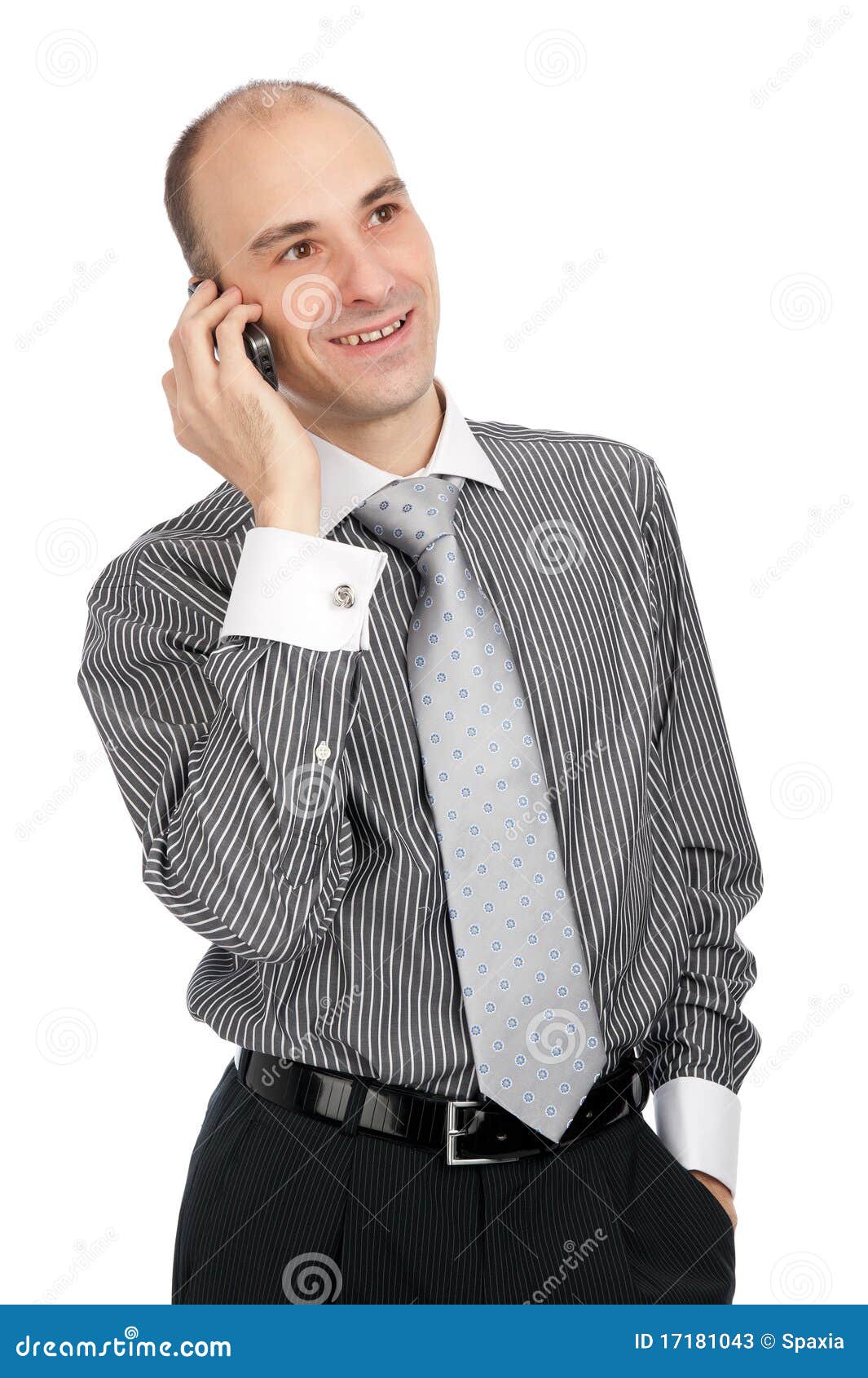 Young Business Man Talking on Mobile Phone Stock Image - Image of ...