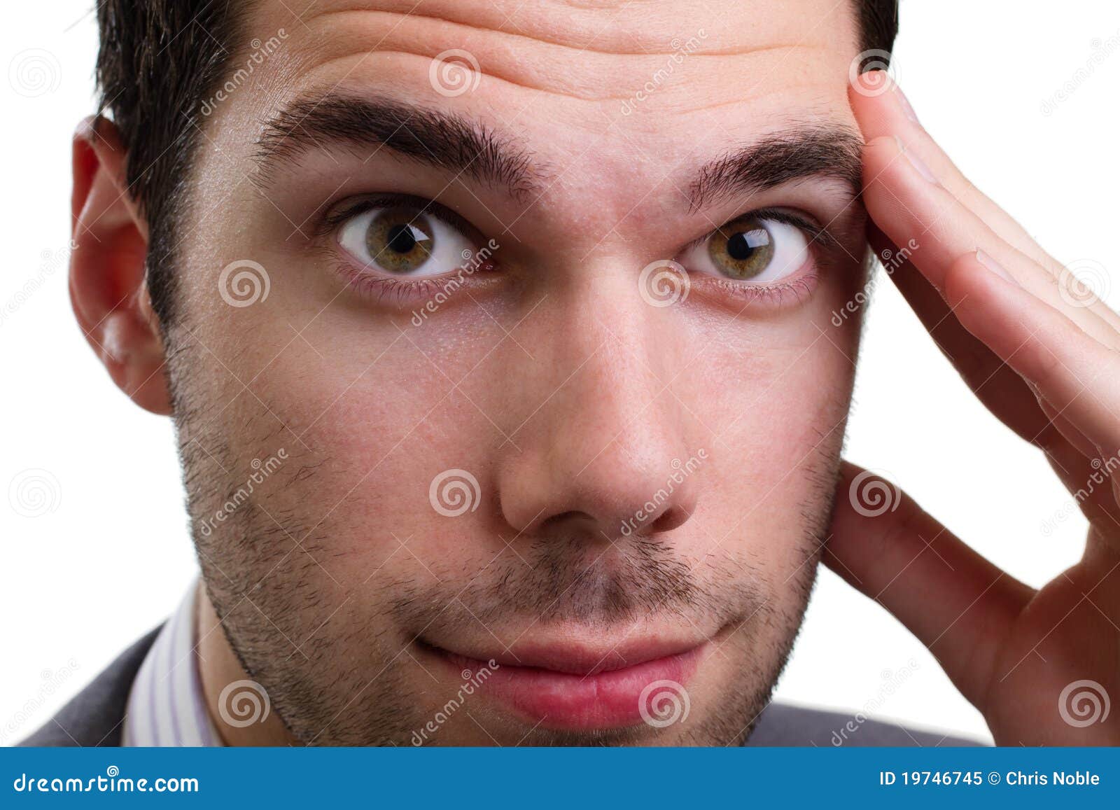 Young Business Man Thinking Hard, Worried Stock Image - Image of face ...