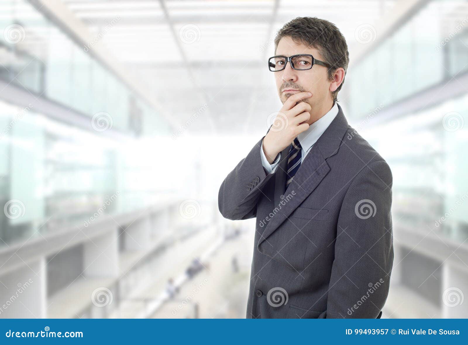 Businessman thinking stock image. Image of office, positive - 99493957