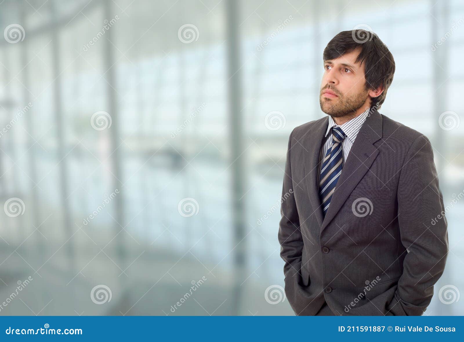 Businessman Thinking, at the Office Stock Image - Image of planning ...