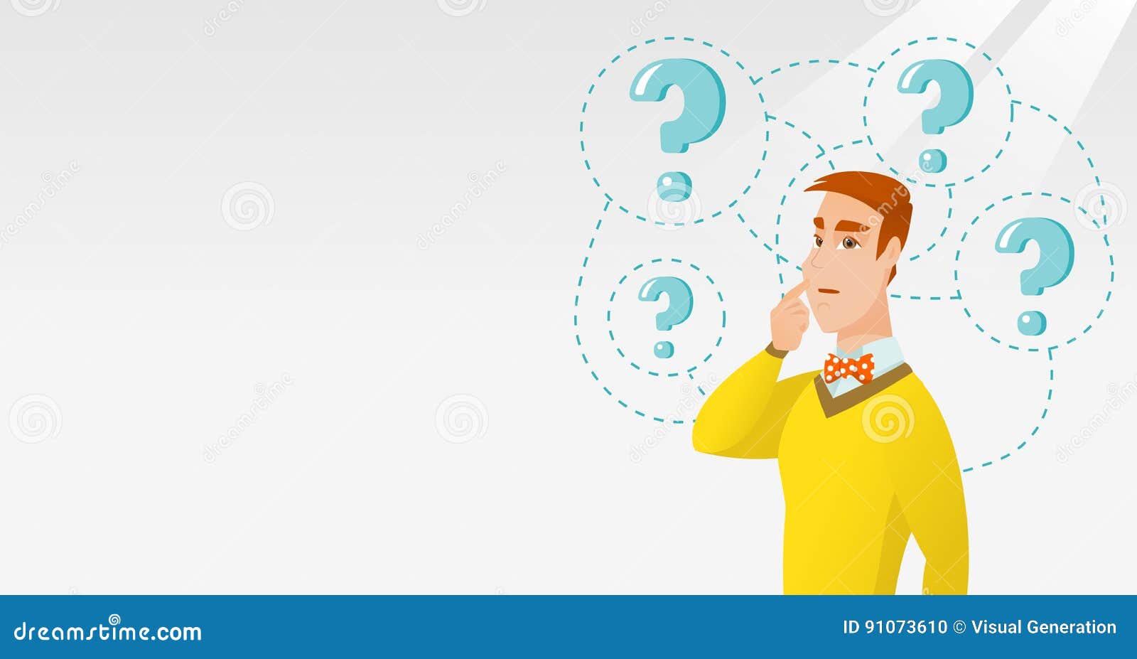 Young Business Man Thinking Vector Illustration. Stock Vector ...