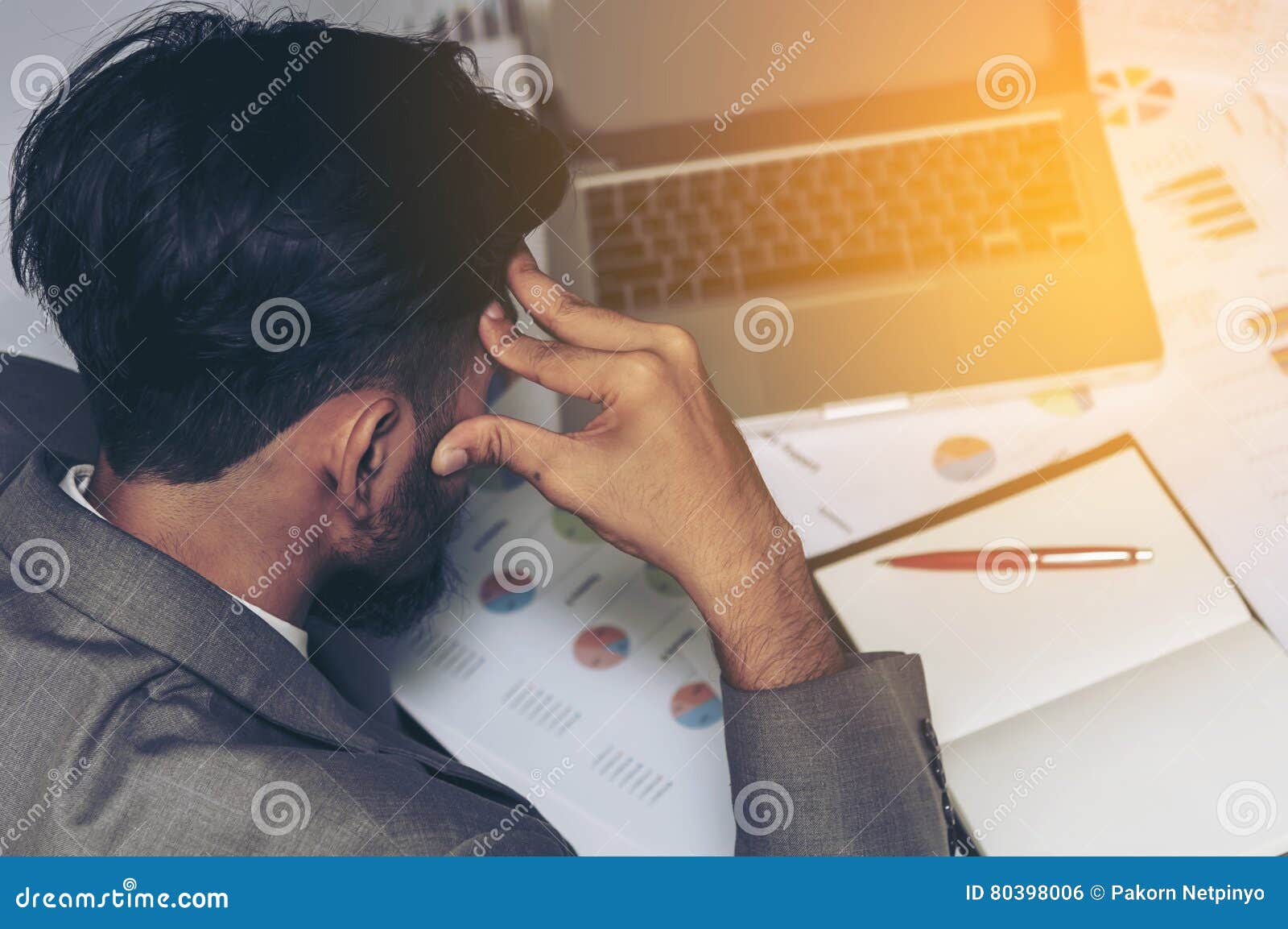 Young Business Man To Work Fatigue Stock Photo - Image of agenda ...