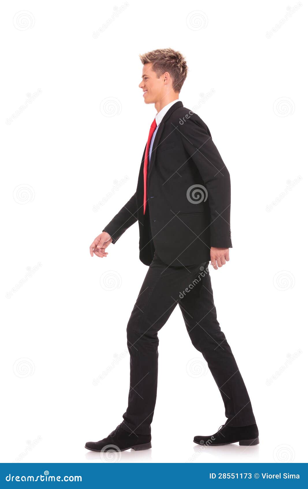 Young Business Man Walking Forward Stock Image - Image of human, person ...