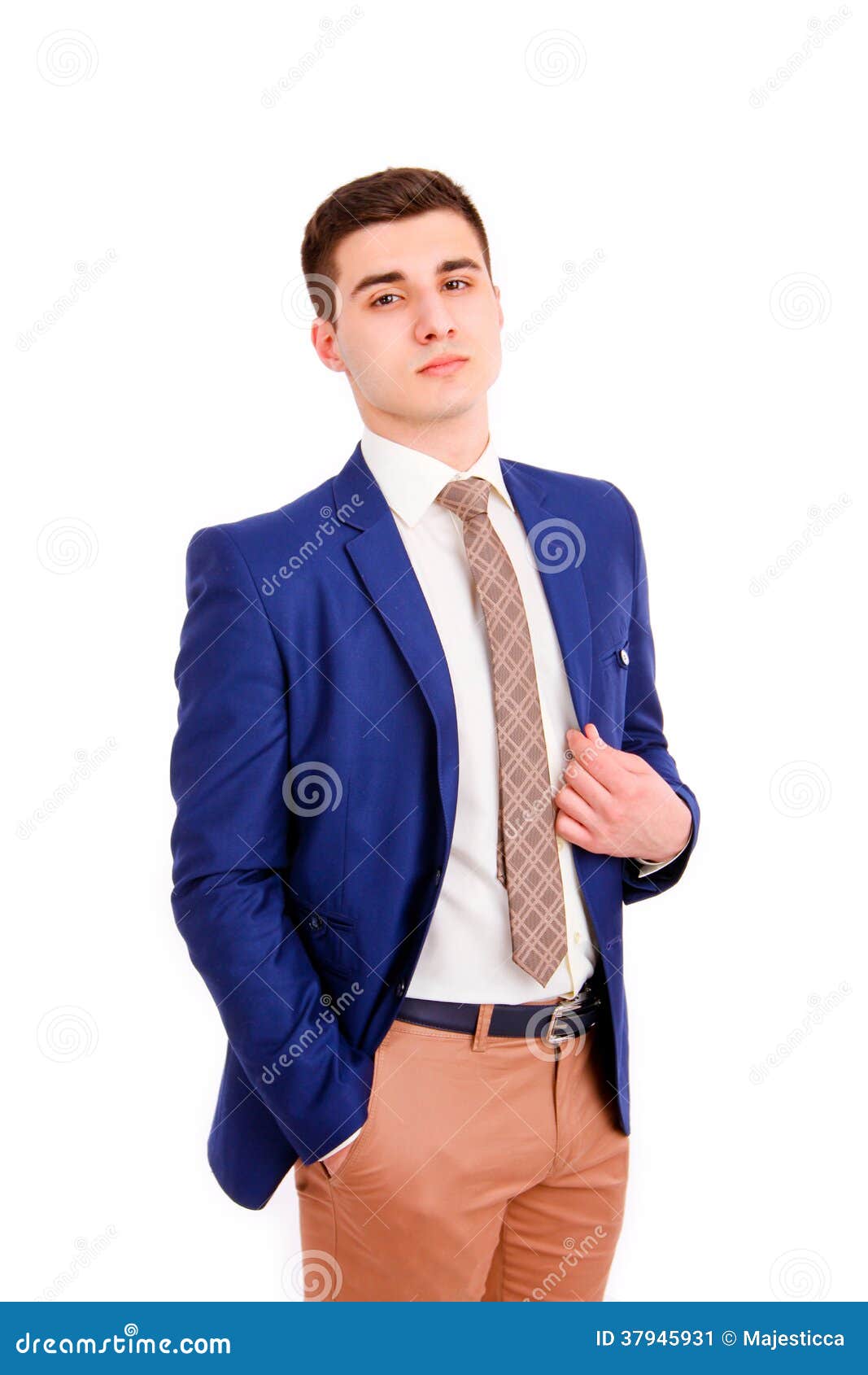 Young Business Man on a White Background Stock Image - Image of ...