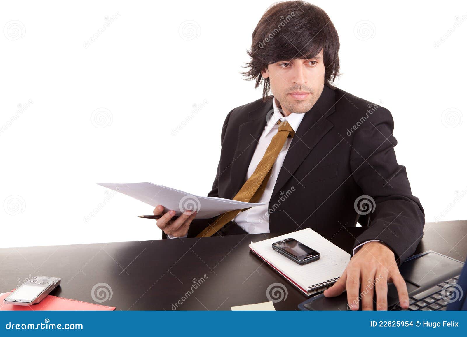 Young business man at work stock photo. Image of executive - 22825954