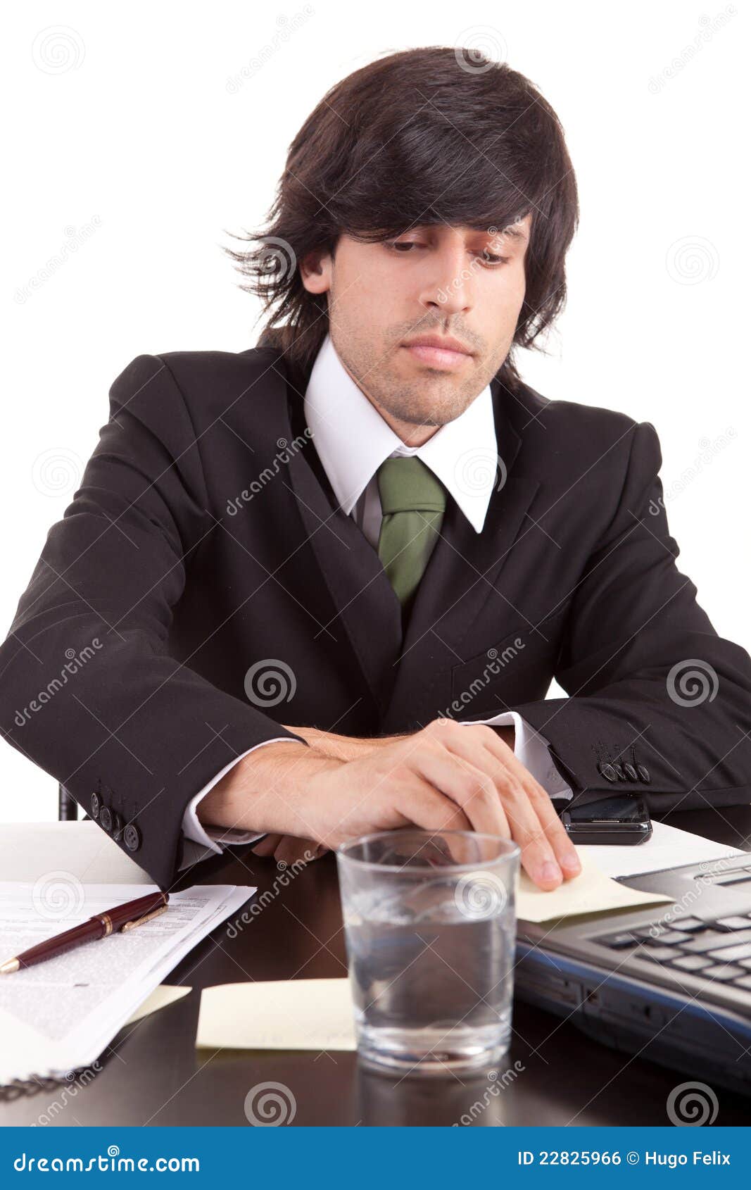 Young business man at work stock photo. Image of indoor - 22825966
