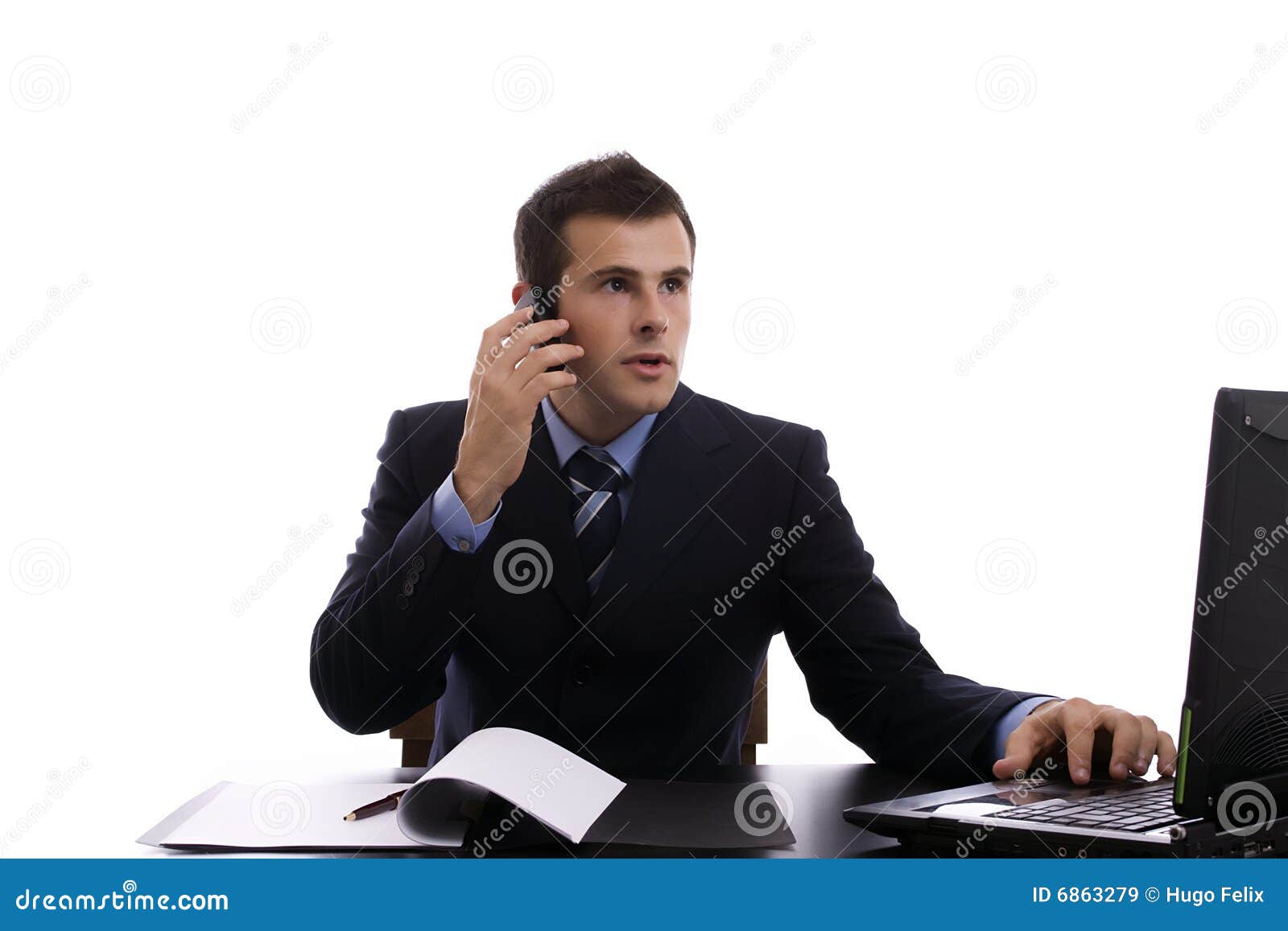 Young business man at work stock image. Image of male - 6863279