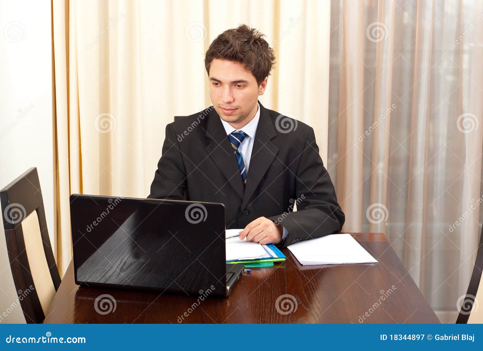 Young business man working stock image. Image of elegance - 18344897