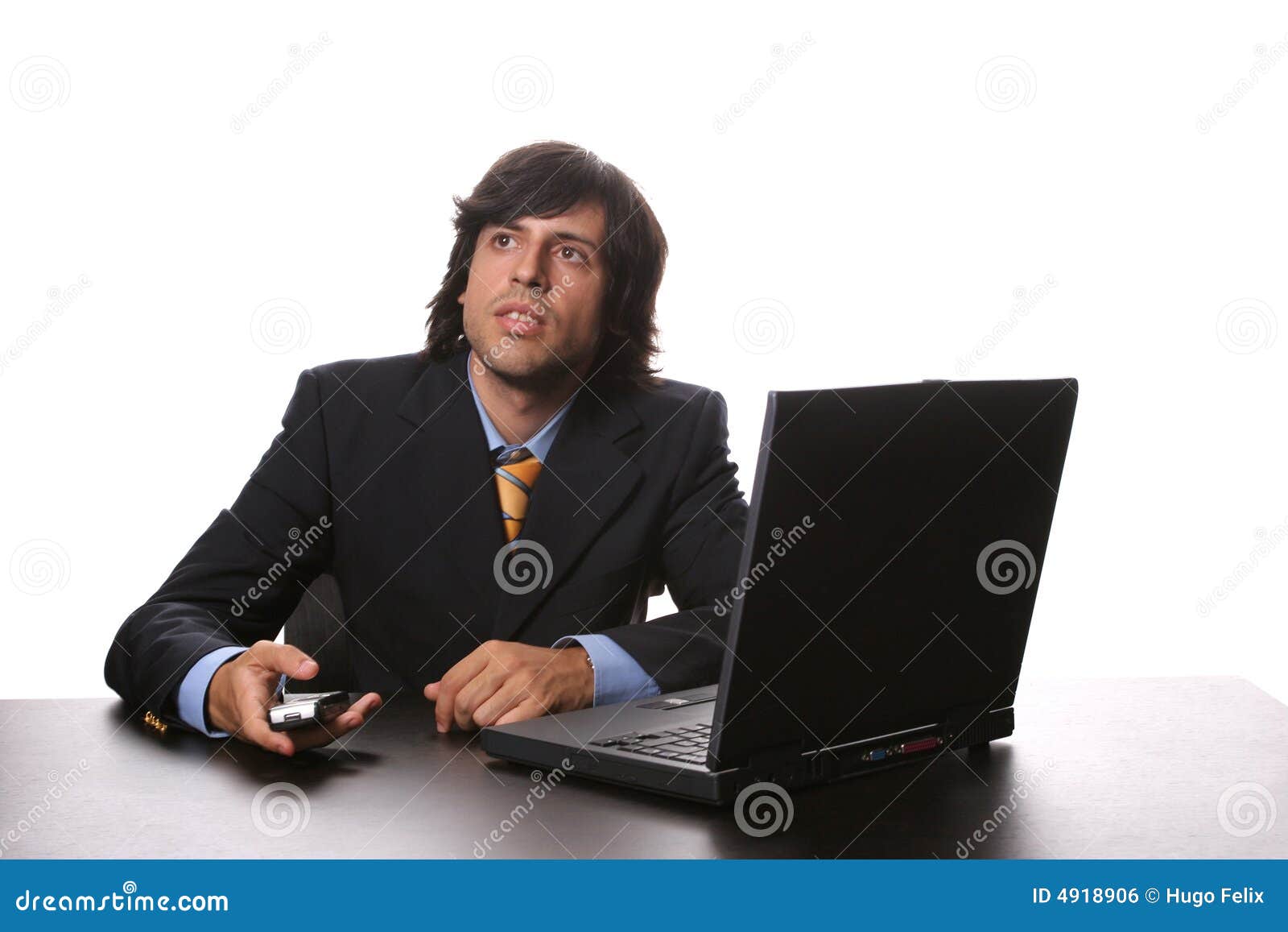 Young Business Man Working with His Laptop Stock Photo - Image of ...