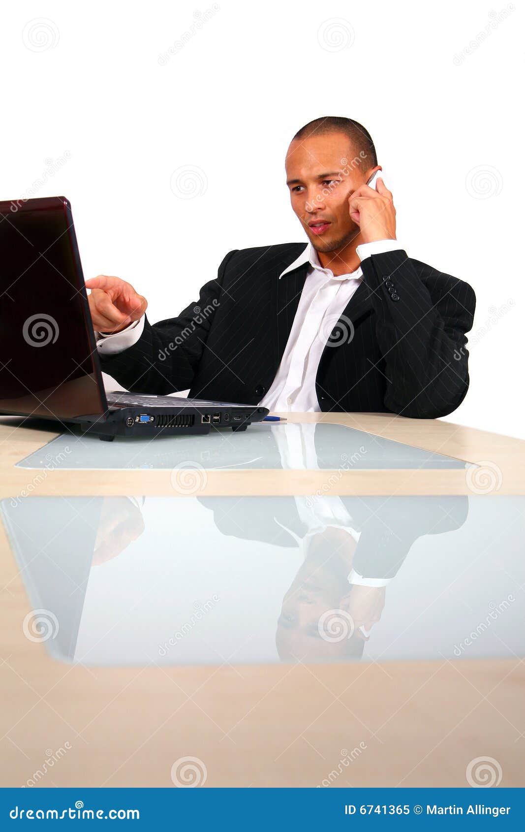 Young Business Man Working with Laptop Stock Image - Image of happiness ...