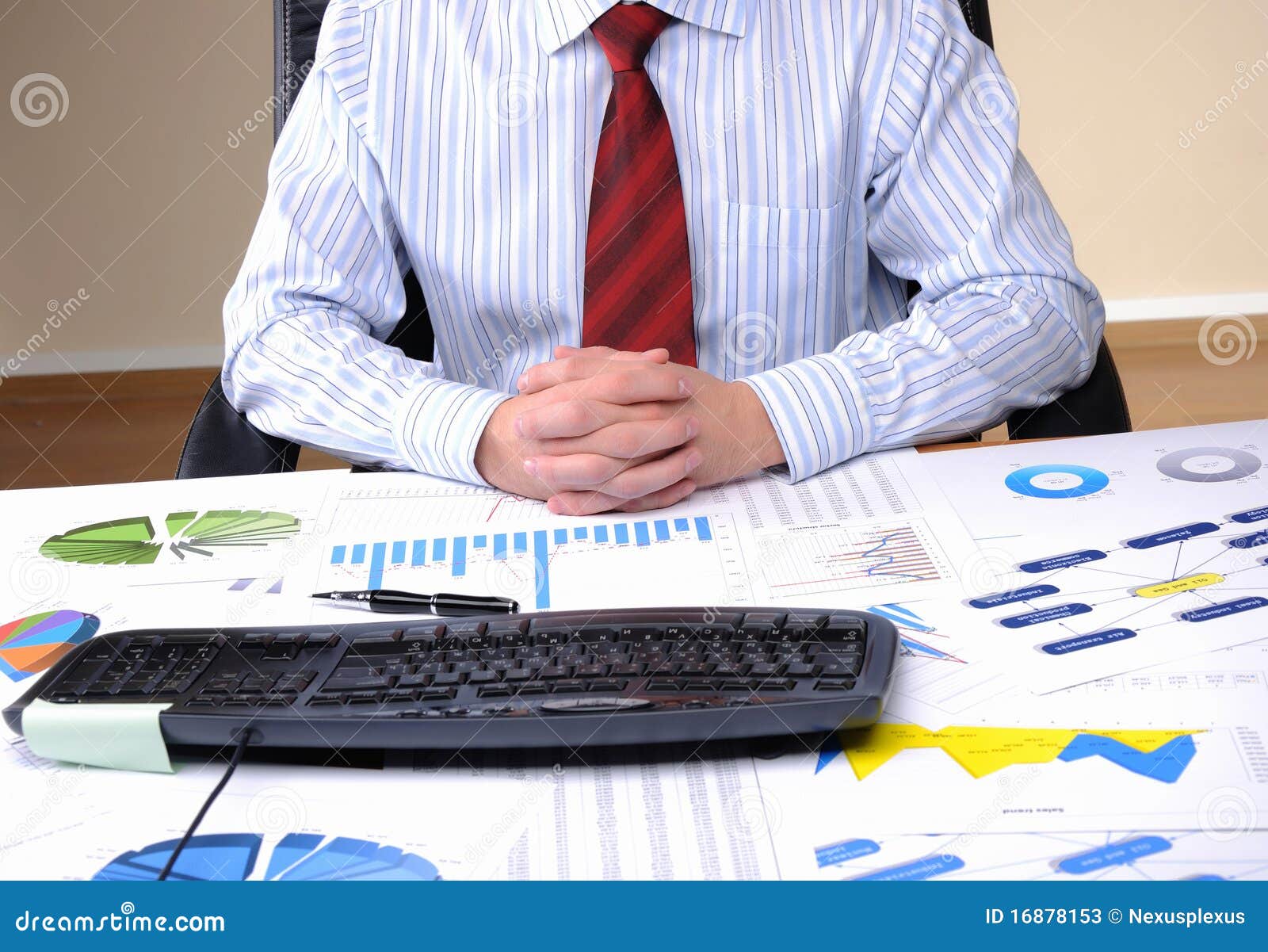 Young Business Man Working in an Office Stock Image - Image of hand ...